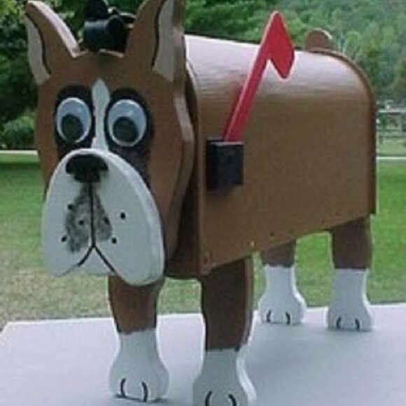 Handcrafted by Seller | Accents | New Boxer Mailbox Wooden Dog Postal ...